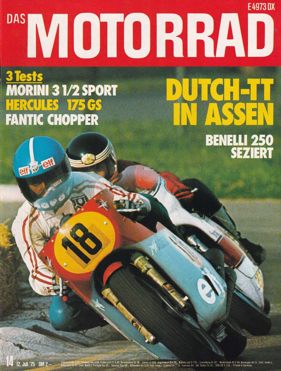 Das Motorrad - 1975 - Heft 14 - Hercules 175 GS, Maico RS 125, Fantic ...